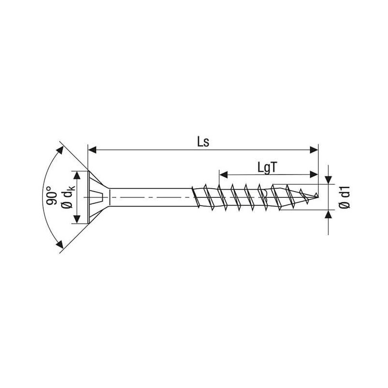 Surub pentru lemn cu cap inecat, din otel, 8 x 50 mm, Spax, amprenta T ...
